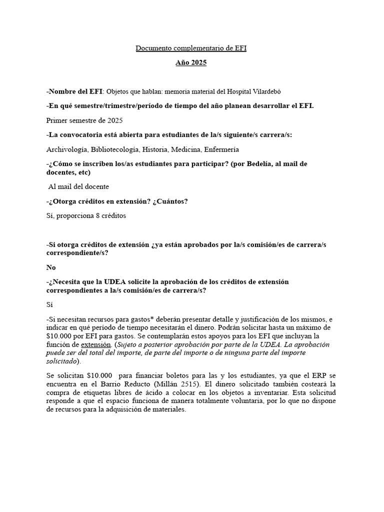 Archivo 3. Documento Complementario de EFI - 2025 - 2026 - EPR | PDF