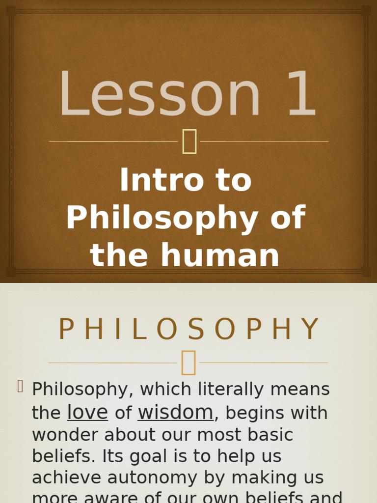 Intro to Human Philosophy | PDF