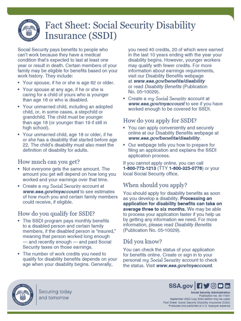 SSDI Benefits: Eligibility & Application Guide | PDF | Social Security ...