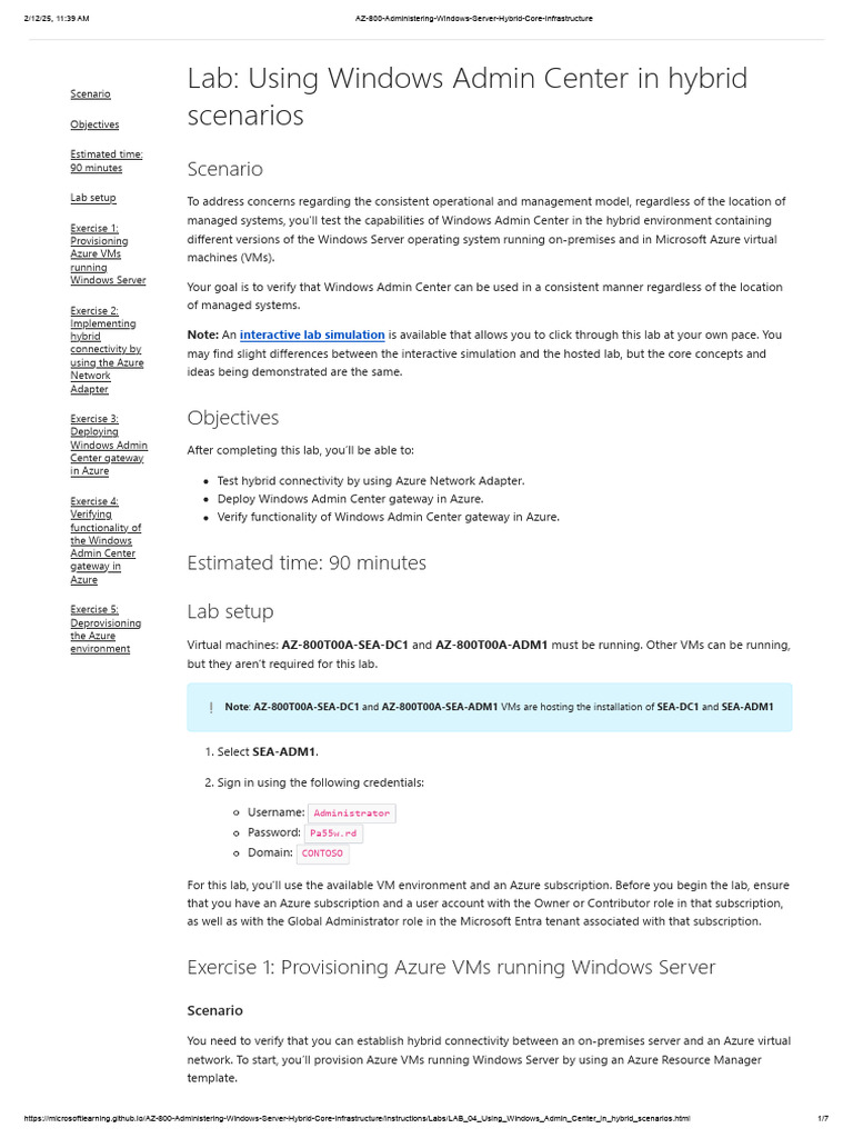 Testing Hybrid Connectivity in WAC | PDF | Microsoft Azure | Microsoft ...