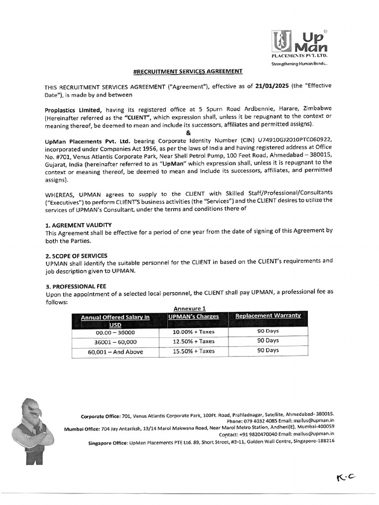 Recruitment Services Agreement | PDF
