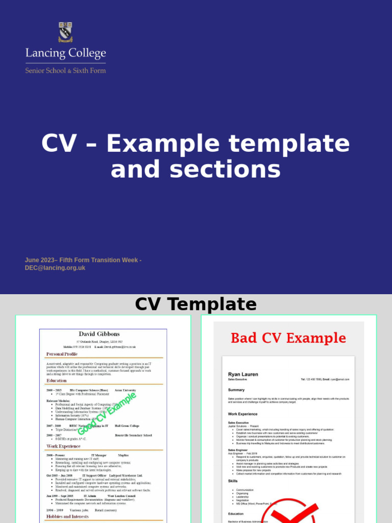 A-Level Student CV Guide | PDF