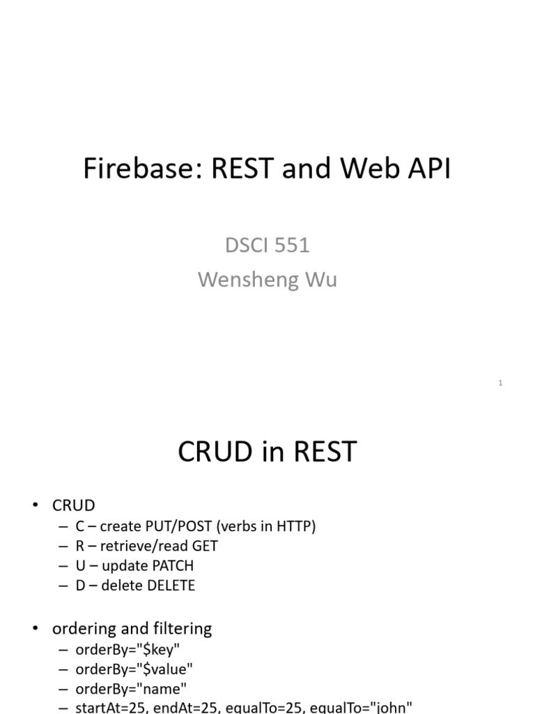 Lecture 2 - Firebase Rest & Web Api | PDF | Computing | Information Technology