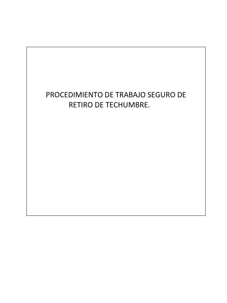 Procedimiento de Techumbre | PDF