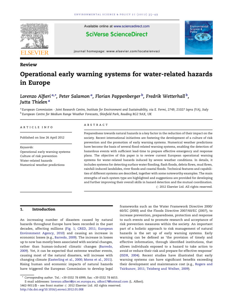 1 s2.0 S1462901112000457 Main | PDF | Flood | Weather Forecasting