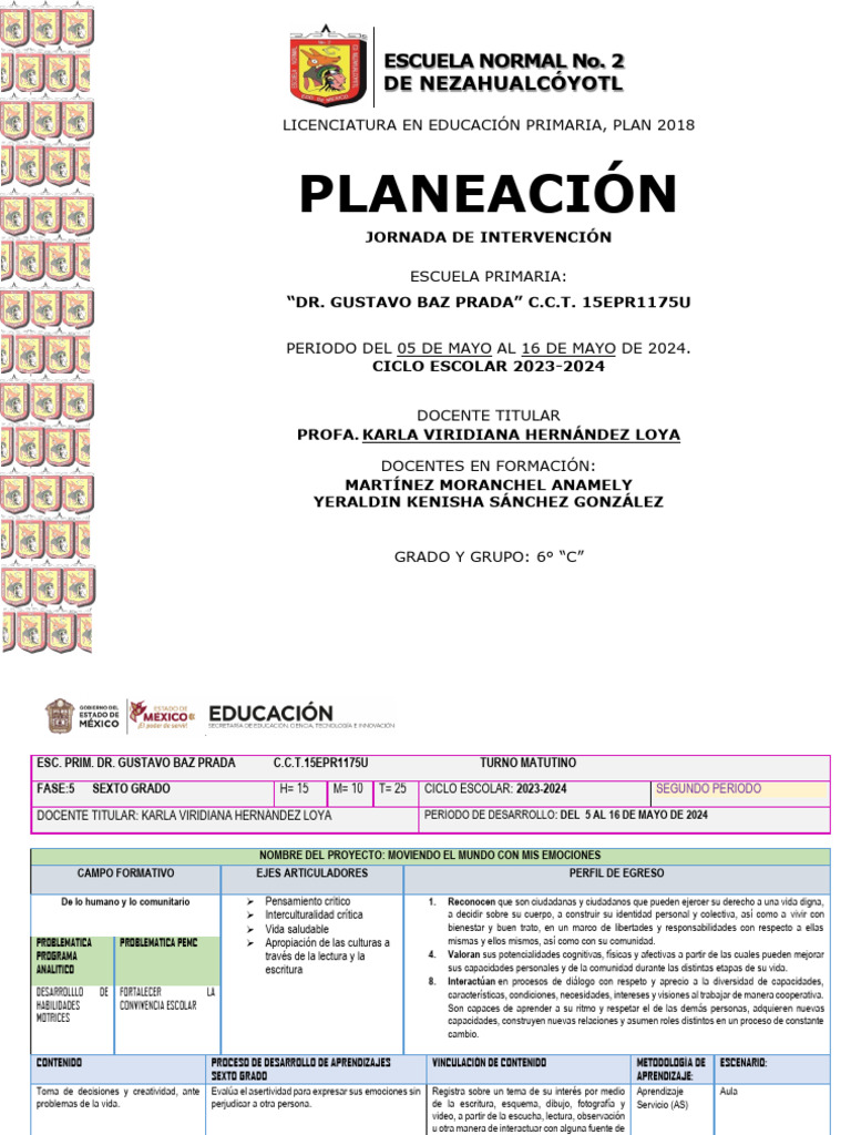 Planeación. Proyecto de Lo Humano y Lo Comunitario | PDF | Aprendizaje | Las emociones