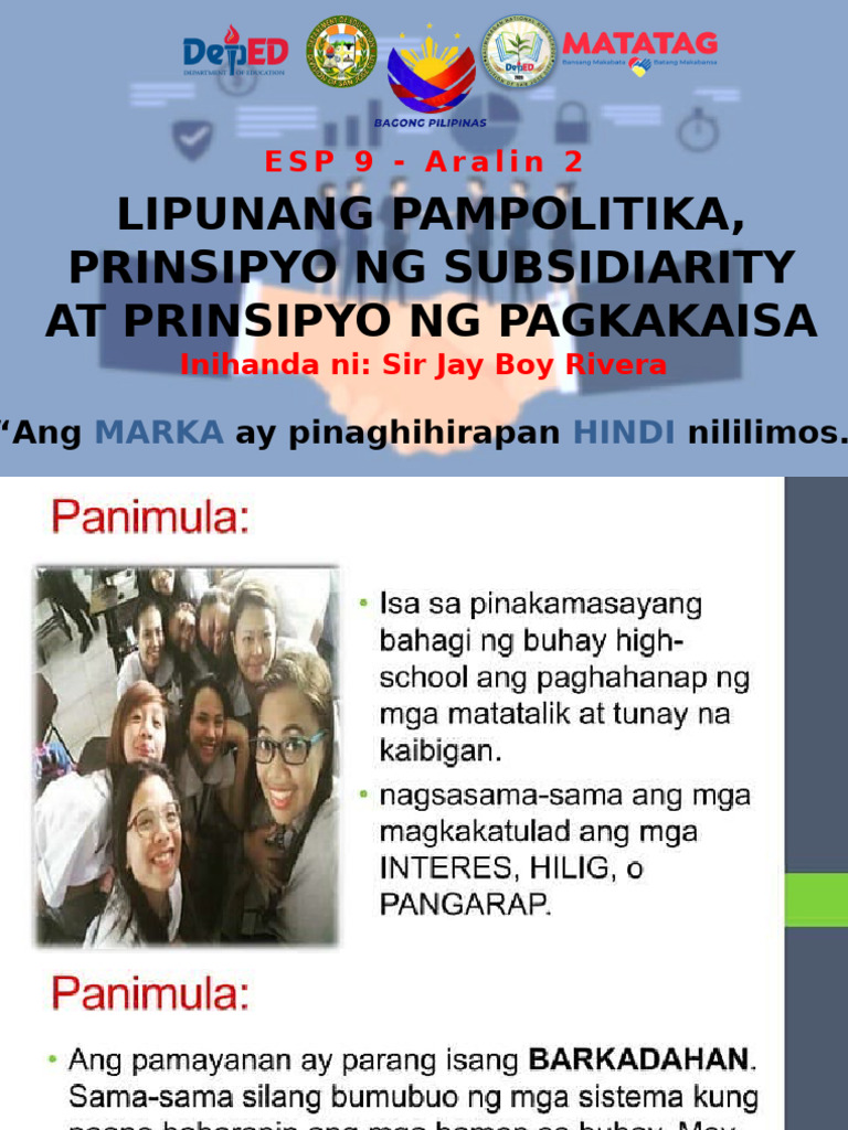 ESP 9 - Modyul 2 Q1 | PDF