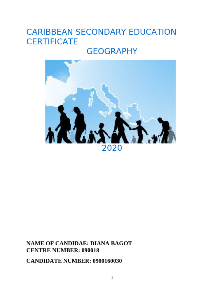 Diana Bagot Geography Sba | PDF | Human Migration