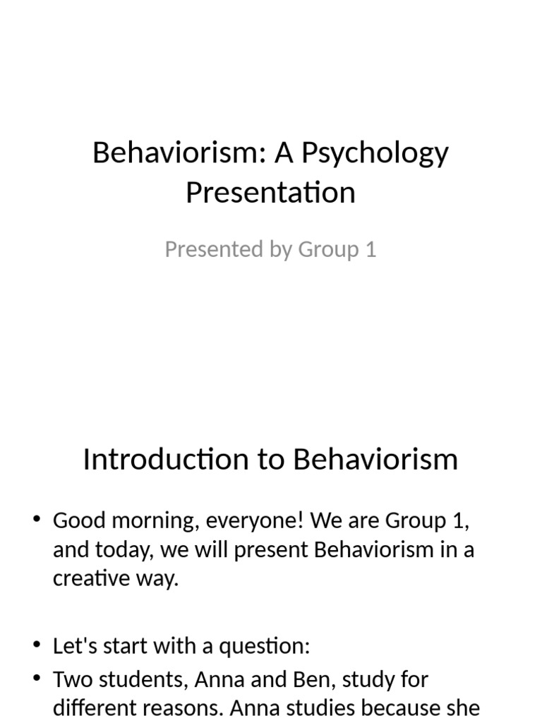 Behaviorism Presentation | PDF
