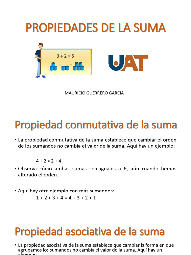 PROPIEDADES DE LA SUMA | PDF | Matemáticas | Álgebra abstracta