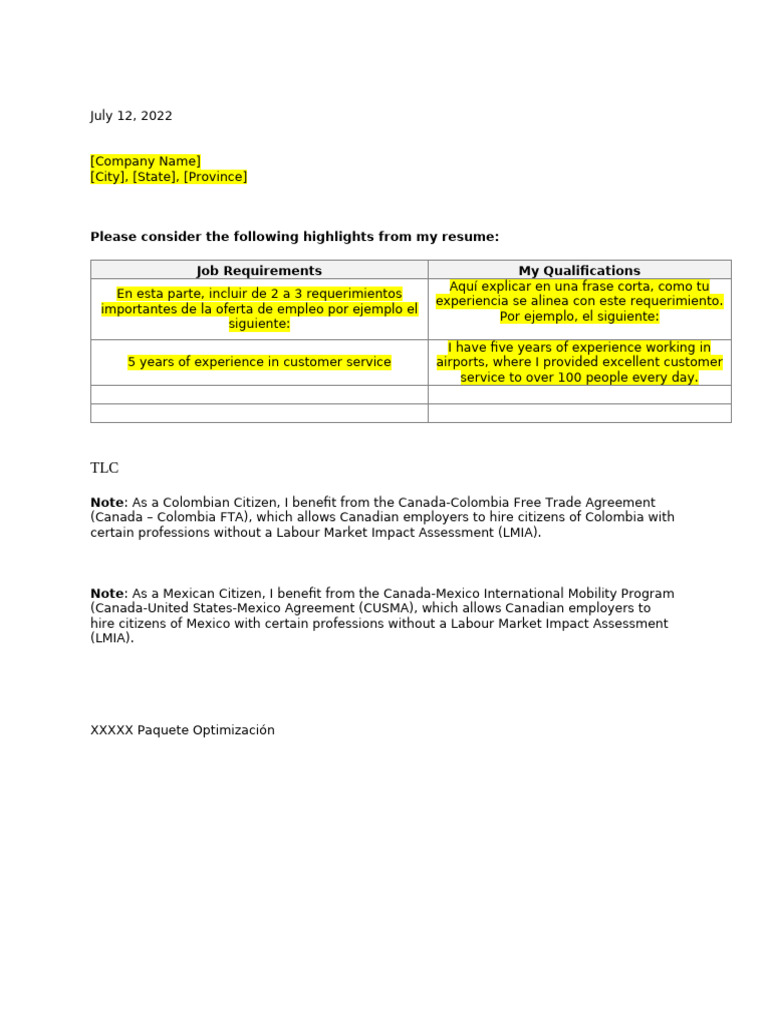 Resume Highlights and Job Alignment | PDF