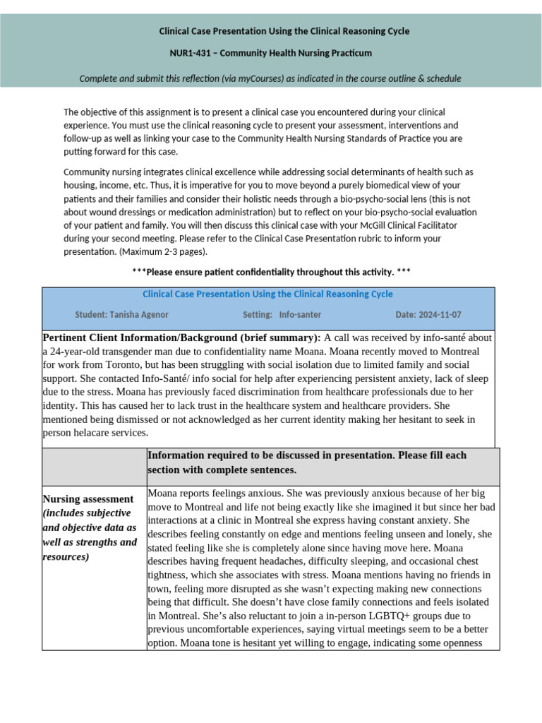 Clinical Case Presentation Using The Clinical Reasoning Cycle | PDF ...