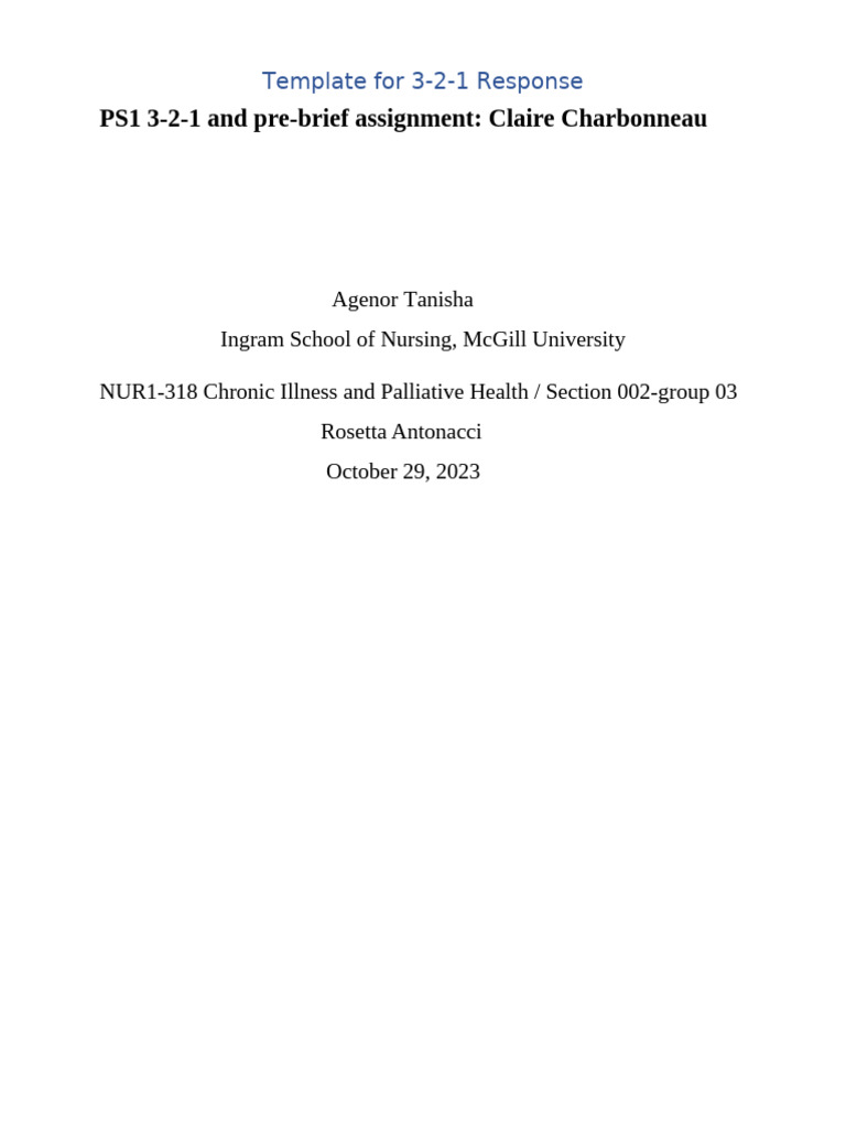 3-2-1 + Prebrief Response Ps2 | PDF | Pain Management | Medical Cannabis