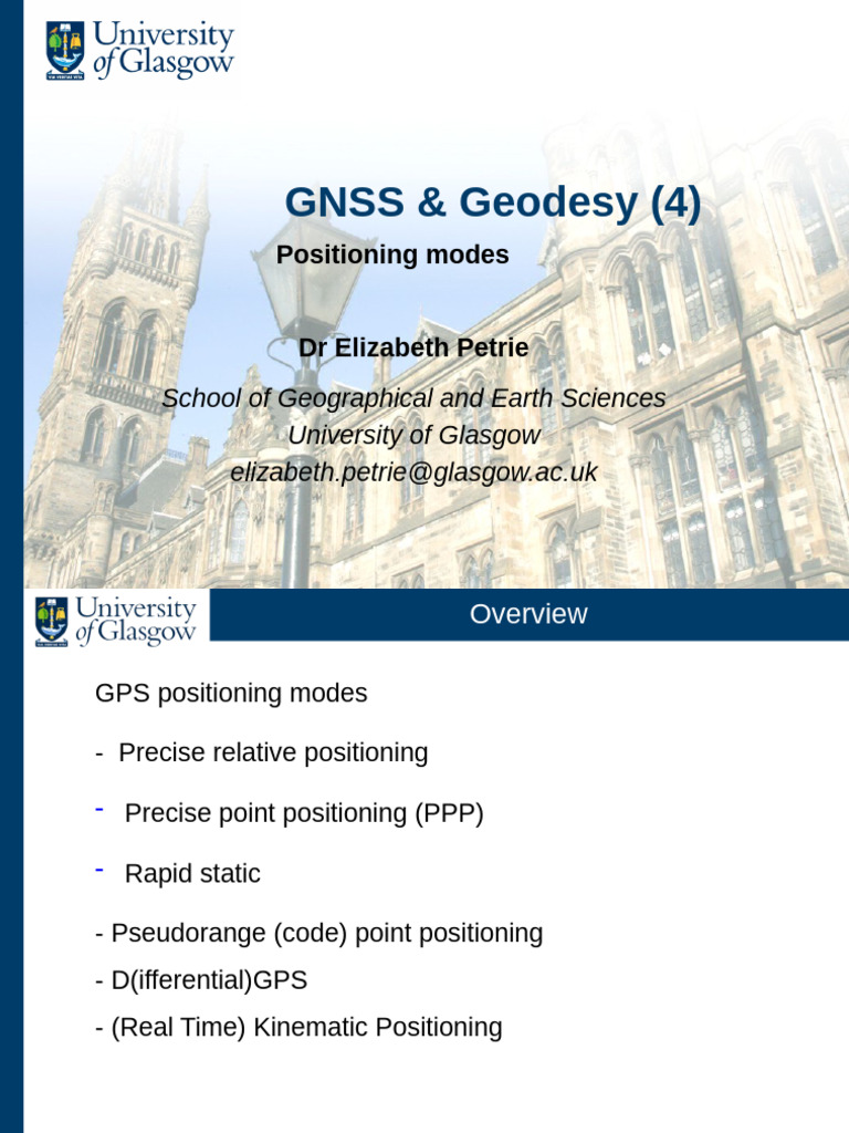 GNSS_Lecture04_GNSSWorkingModes | PDF | Surveying | Global Positioning System