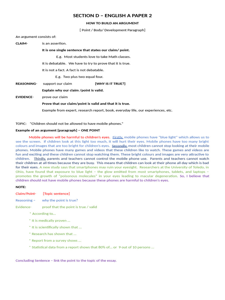 HOW TO BUILD AN ARGUMENT | PDF | Argument