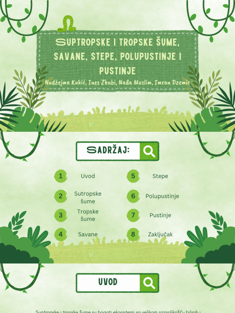 Suptropske I Tropske Šume, Savane, Stepe, Polupustinje I Pustinje | PDF