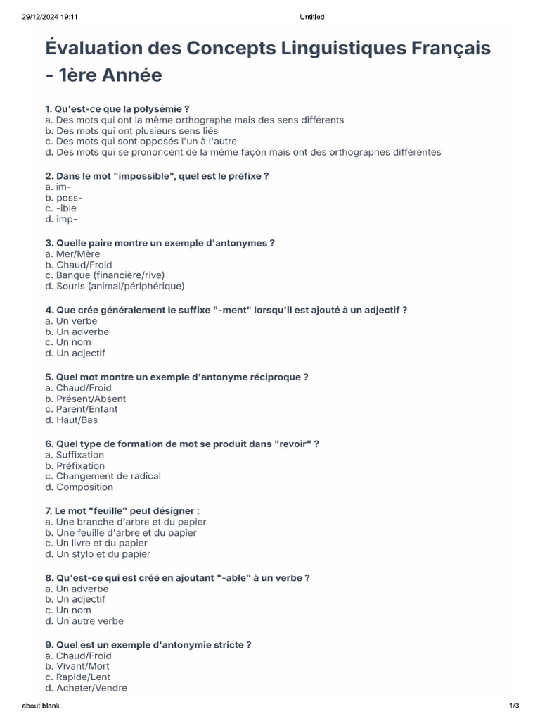 QCM FR | PDF