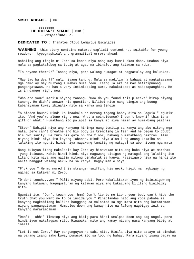 He Doesnt Share | PDF