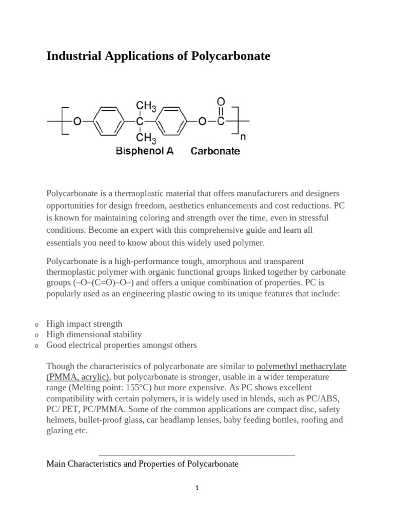 Non-Toxic Carbon Fiber Polycarbonate | PDF | Thermoplastic | Poly(Methyl Methacrylate)