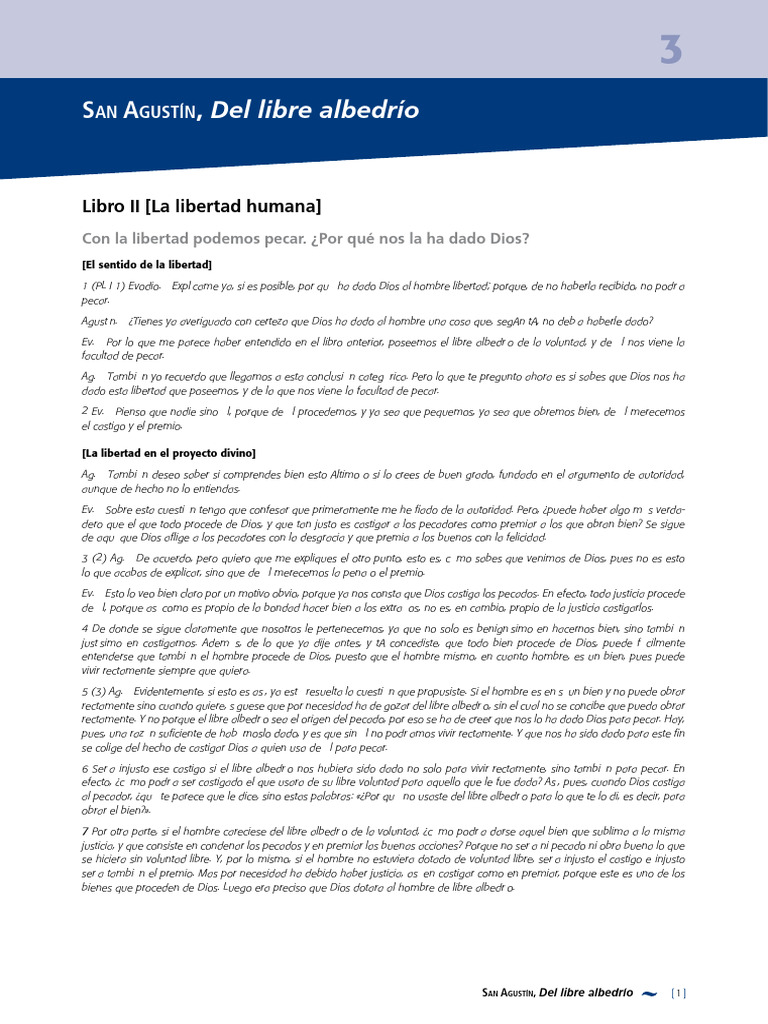Agustin de Hipona - Libre Albedrio | PDF | Agustín De Hipopótamo | Libre albedrío