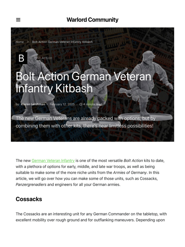 Bolt Action German Veteran Infantry Kitbash - Warlord Community | PDF ...