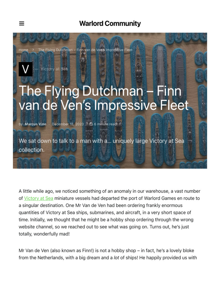 The Flying Dutchman - Finn Van de Ven's Impressive Fleet - Warlord Community | PDF | Ships ...