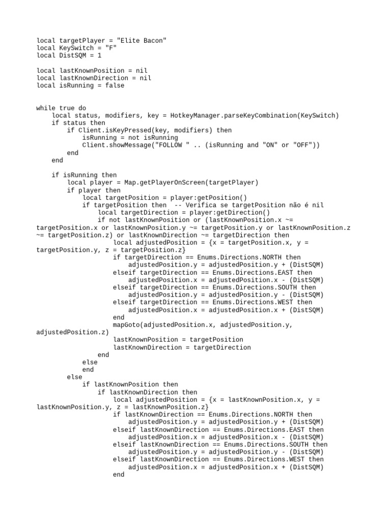 Game Bot Following Script | PDF