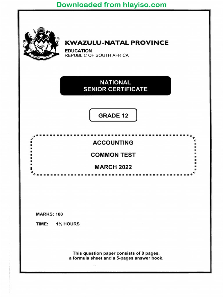 Acc Gr12 March 2022 QP and Memo | PDF | Equity (Finance) | Financial ...