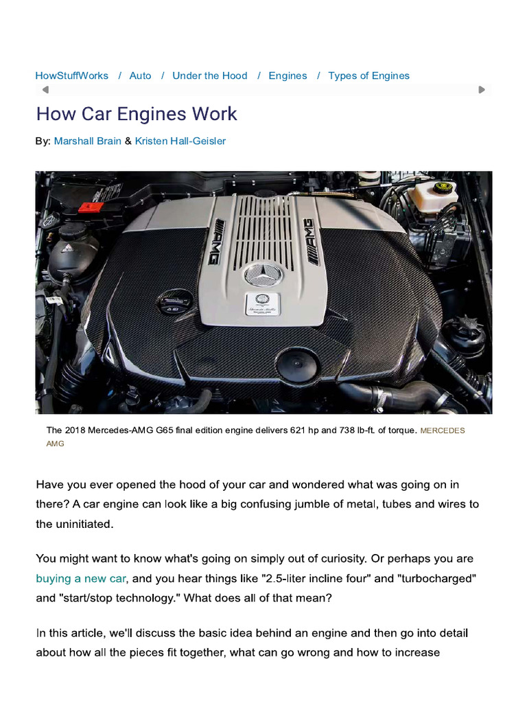 How Car Engines Work - HowStuffWorks | PDF