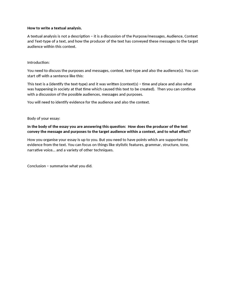 How to Write a Textual Analysis | PDF