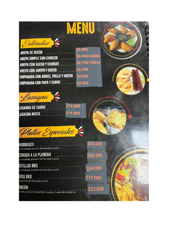 Menu Arepazo 2025 | PDF