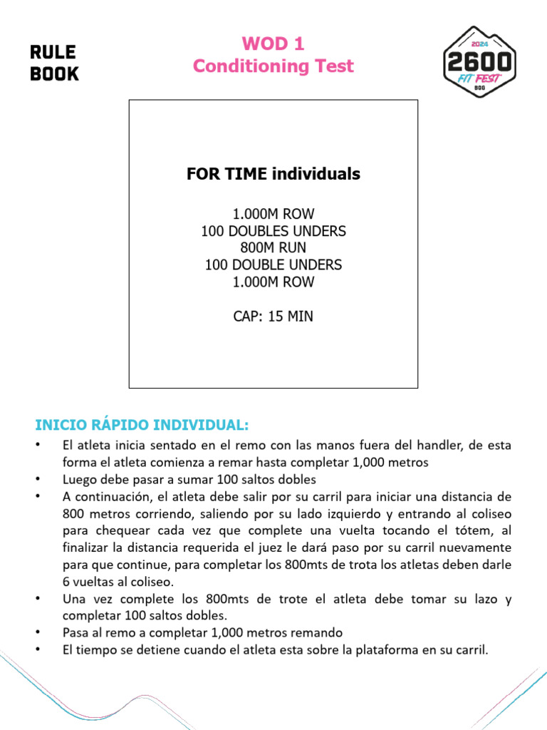 Rulebook Wod 1 - 2600 Fit Fest | PDF | Deportes