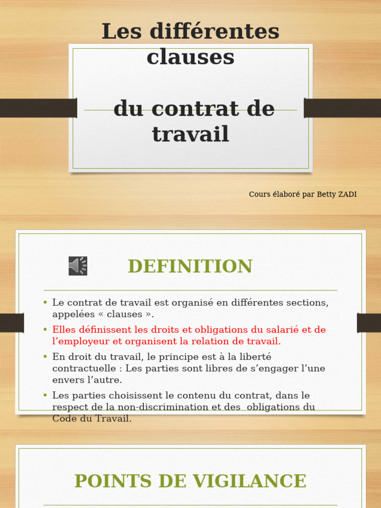 1.1 Les Clauses Du Contrat de Travail | PDF