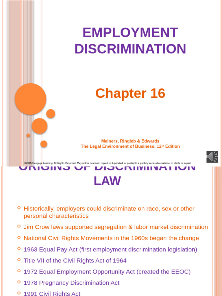 PowerPoint Chapter 16--Lecture Presentation | PDF | Americans With Disabilities Act Of 1990 ...
