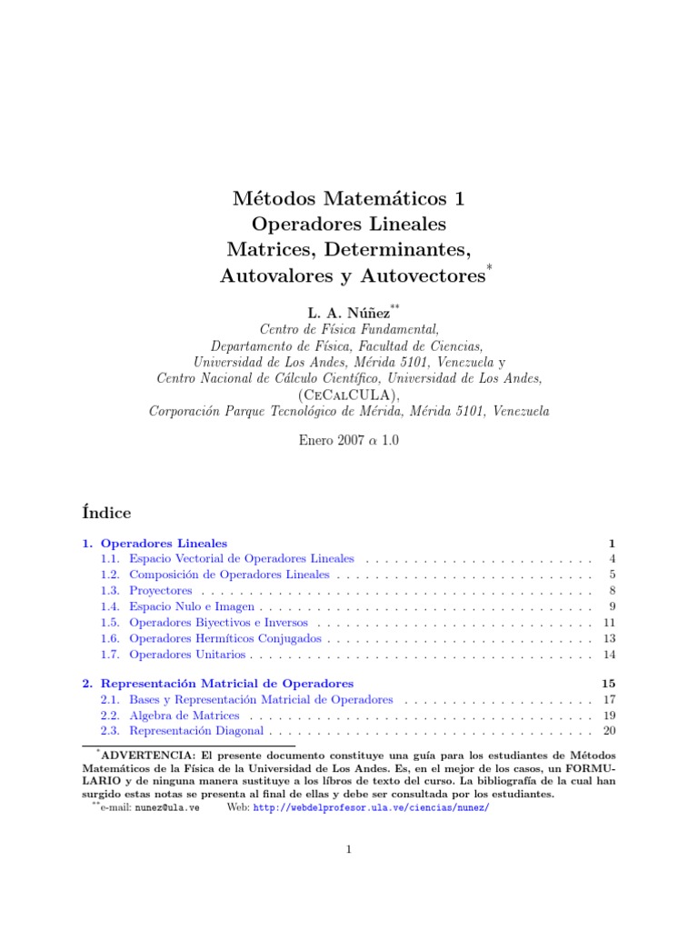 Algebra Lineal Matrices Vectores | PDF | Valores propios y vectores ...