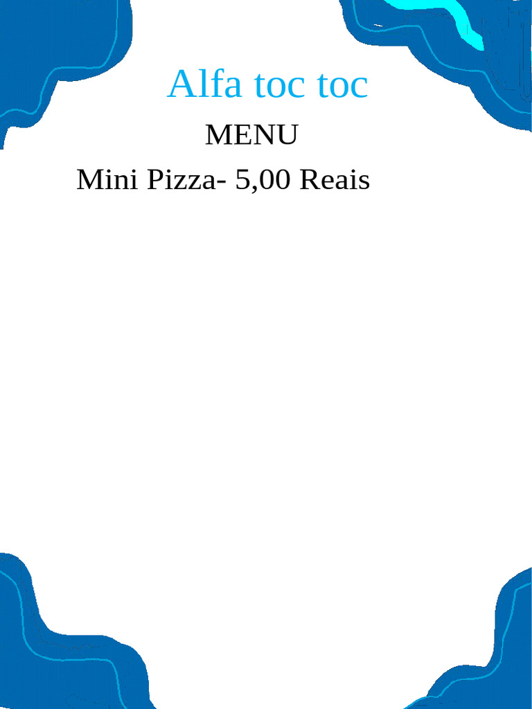 Alfa Toc Toc-MENU | PDF