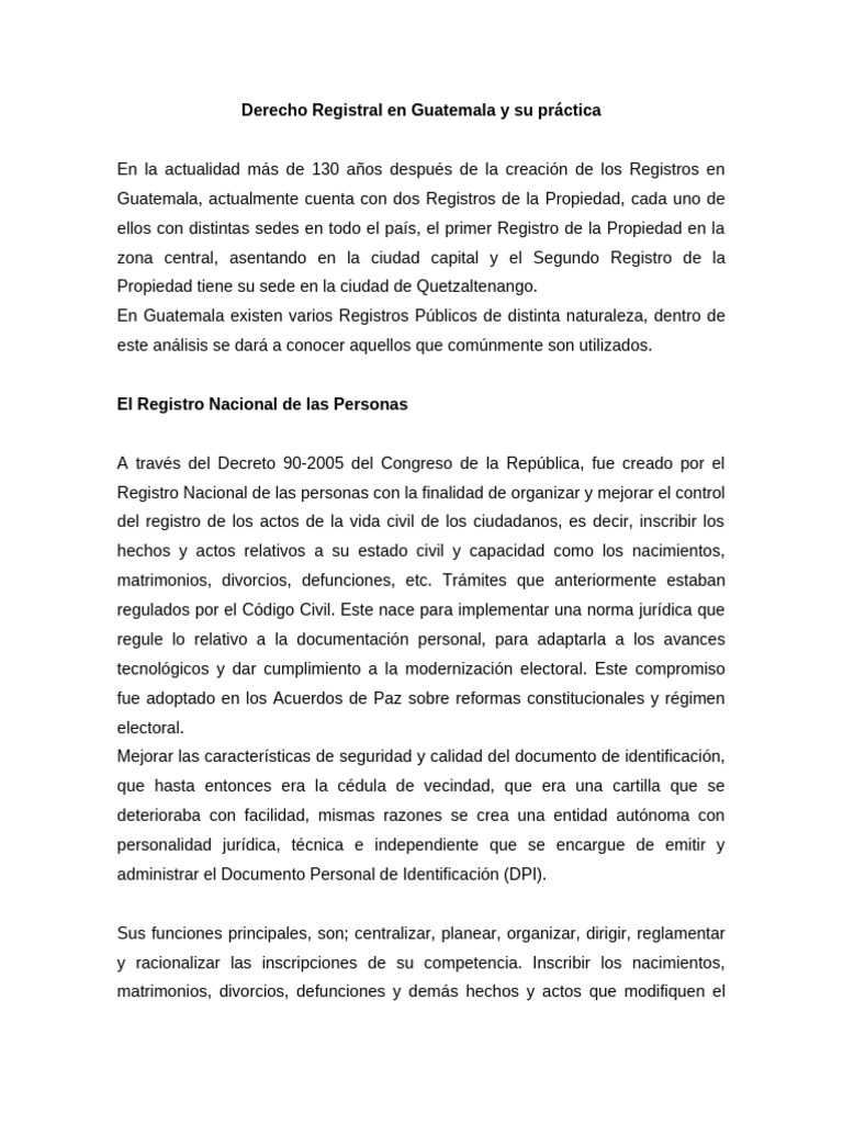 Derecho Registral en Guatemala y Su Practica | PDF | Guatemala | Propiedad