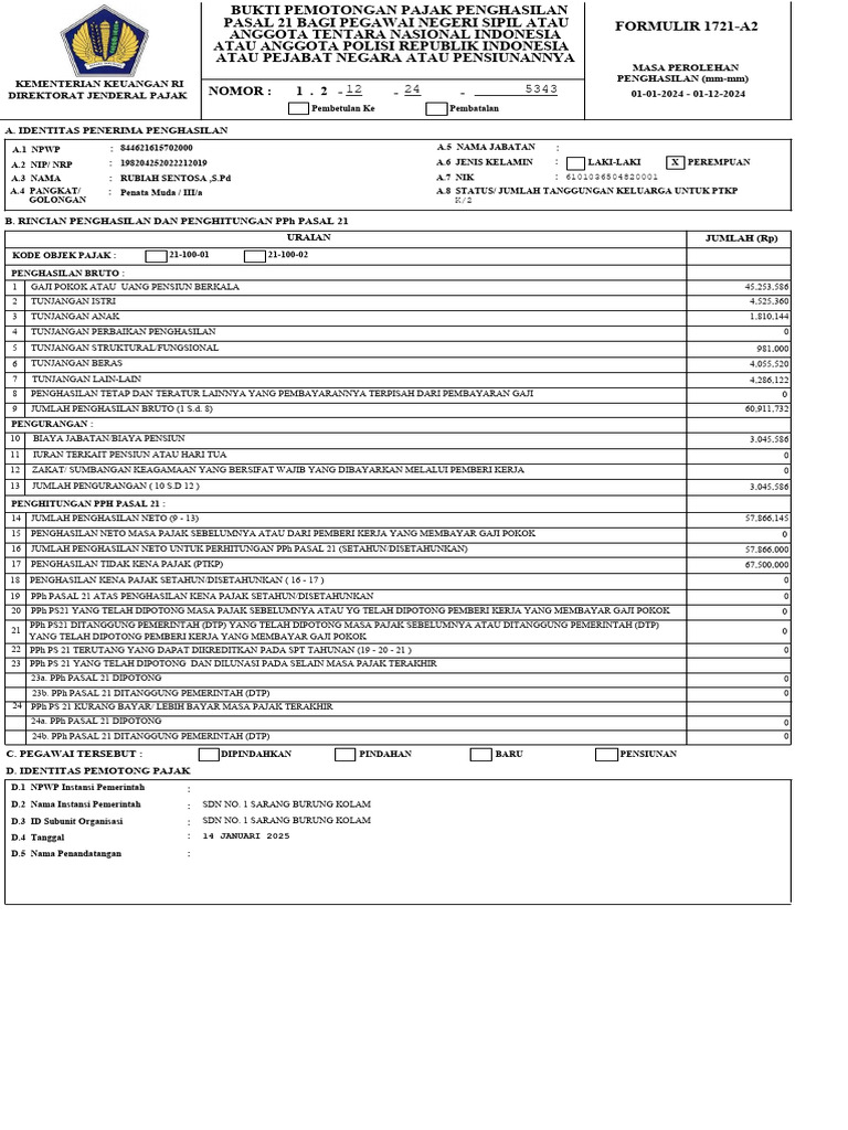 Formulir A2 Asn Upt Jawai | PDF