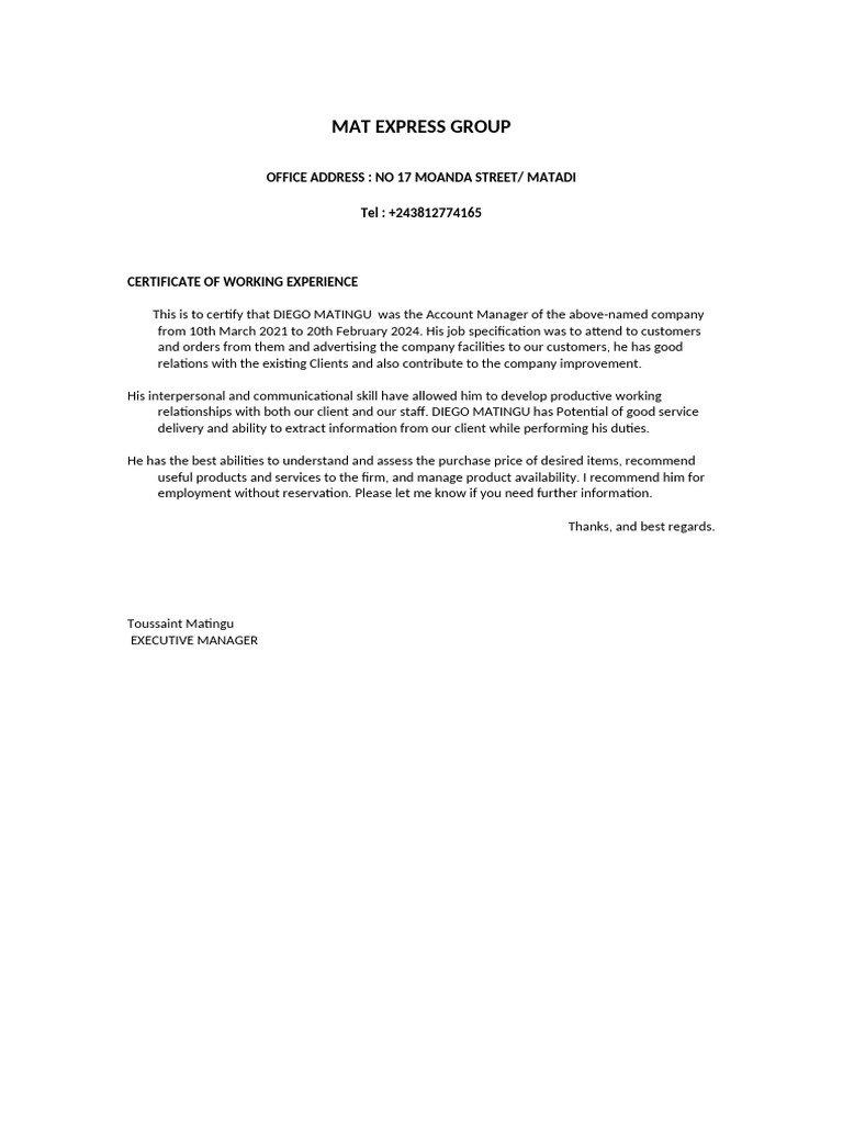 MAT EXPRESS GROUP | PDF