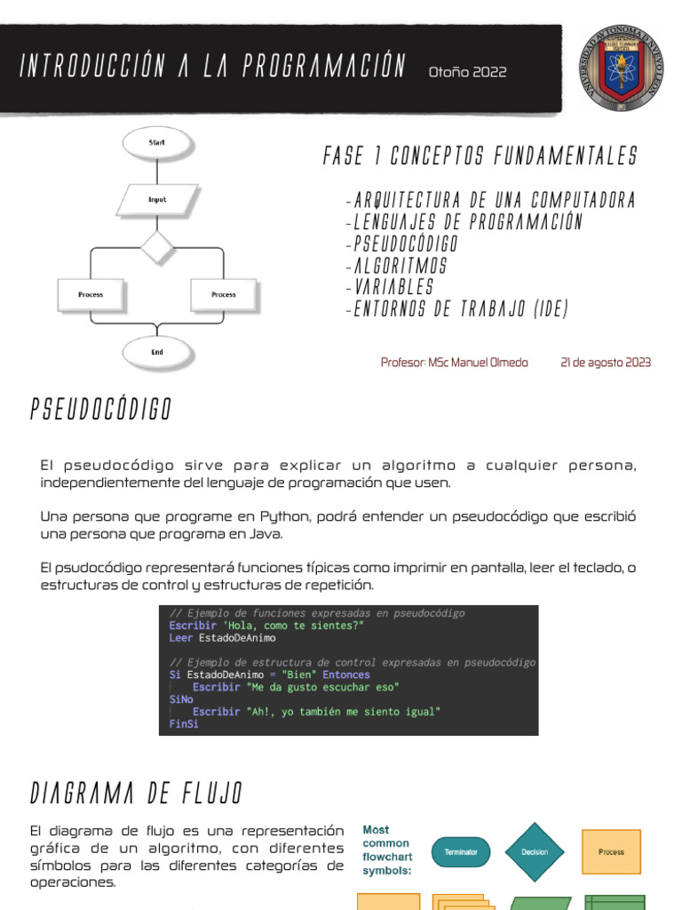 A31 S03 Ejemplos de Pseudocódigo | PDF | Programación de computadoras | Algoritmos