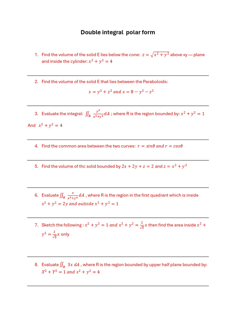 double int polar | PDF | Sphere | Geometric Shapes