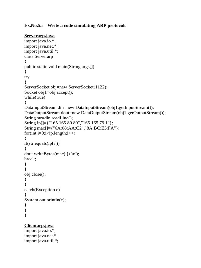 Ex5(a&b) | PDF | Networking Standards | Programming Paradigms