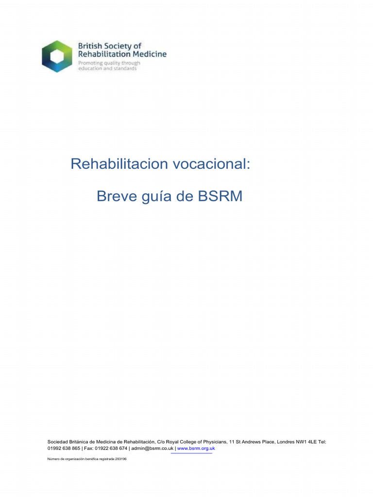 Guía de Rehabilitación Vocacional BSRM | PDF | Cuidado de la salud | Realidad virtual