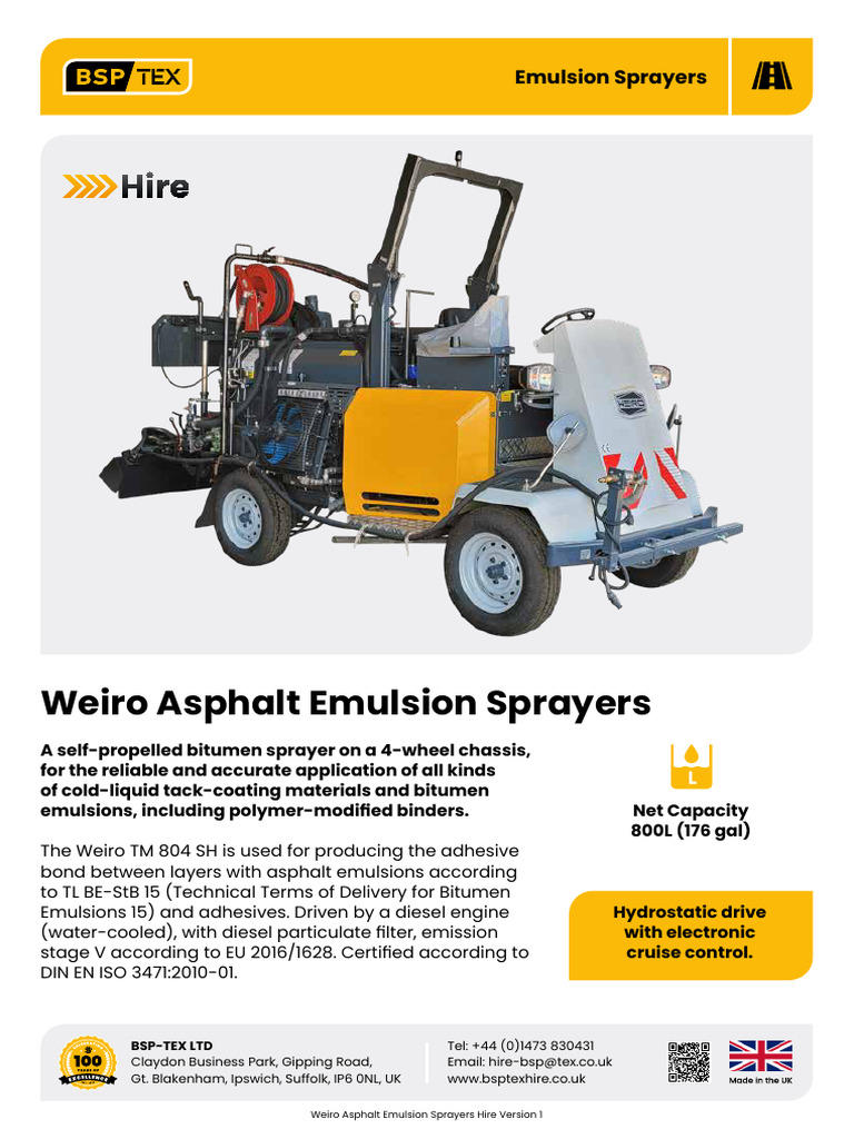 Weiro Asphalt Emulsion Sprayers Hire Version 1 | PDF | Mechanical ...