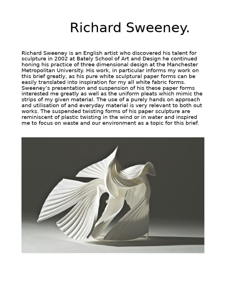 Richard Sweeney: Paper Sculpture Insights | PDF