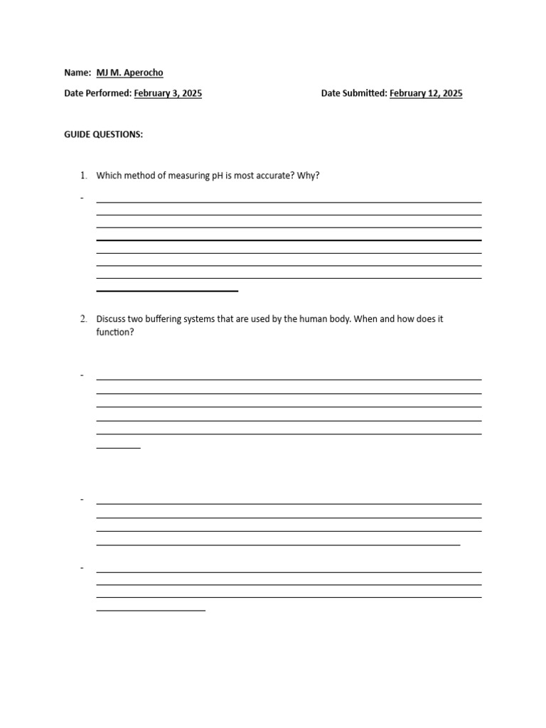ACTIVITY 2_BioChem_Aperocho | PDF | Buffer Solution | Ph