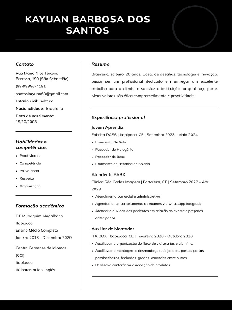 Kayuan_Santos_currículo | PDF