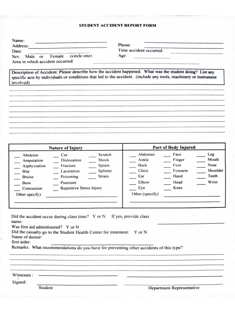 Accident Report Form | PDF