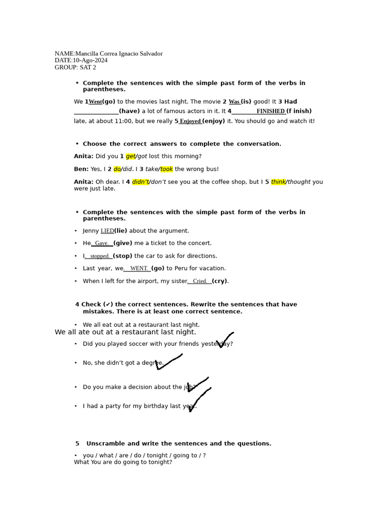 English 2 Test 2 Resuelto | PDF | Workweek And Weekend