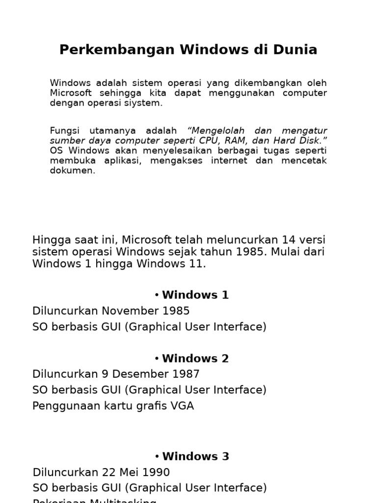 Perkembangan Windows di Dunia_120634 | PDF
